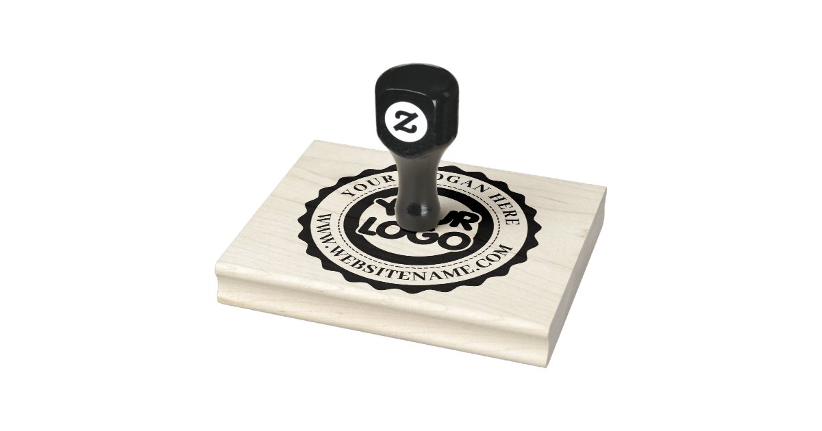 Custom Modern Round Business Logo Large Rubber Stamp | Zazzle Custom Modern Round Business Logo Large Rubber Stamp | Zazzle