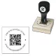 Custom Modern Round Business QR Code Promotional Rubber Stamp | Zazzle