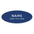 Custom Modern Simple Basic Navy Blue Title Name Tag | Zazzle