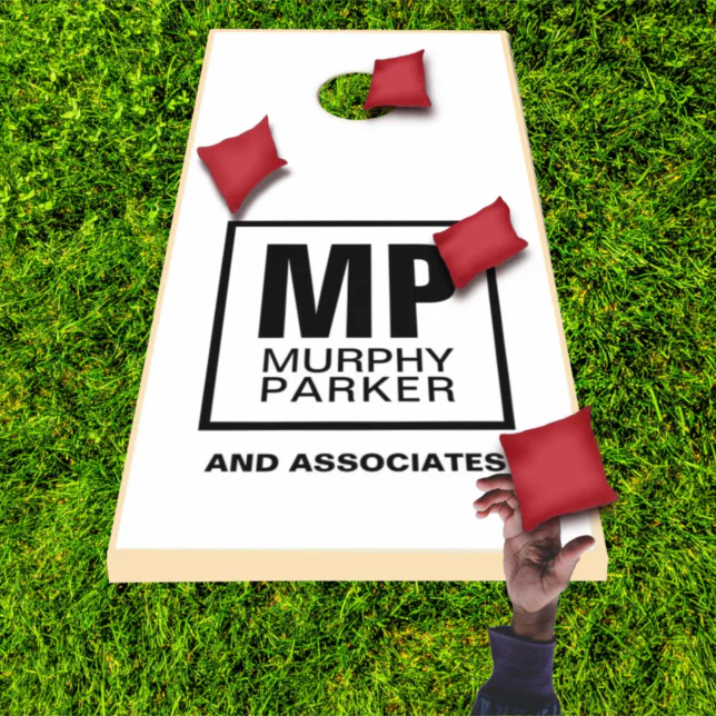 Custom Modern Simple Business Monogram Logo Cornhole Set | Zazzle
