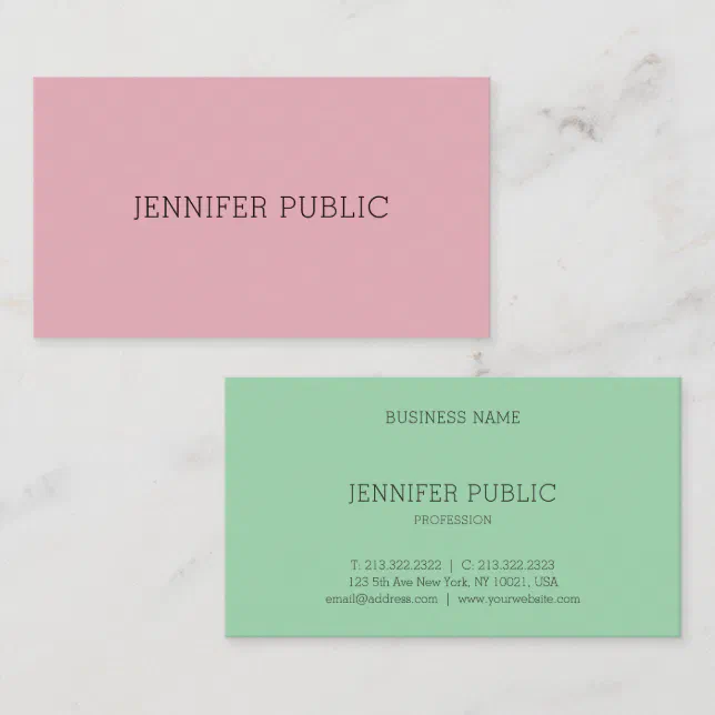 Custom Modern Simple Template Professional Elegant Business Card | Zazzle