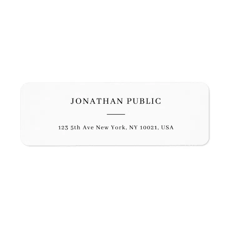 Custom Modern Sleek Design Template Return Address Label | Zazzle