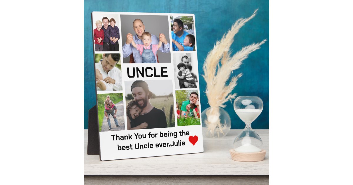Custom modern Uncle 8 Photo Collage Plaque | Zazzle