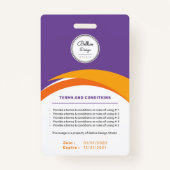 Custom Modern Violet Employee ID Card with barcode Badge | Zazzle