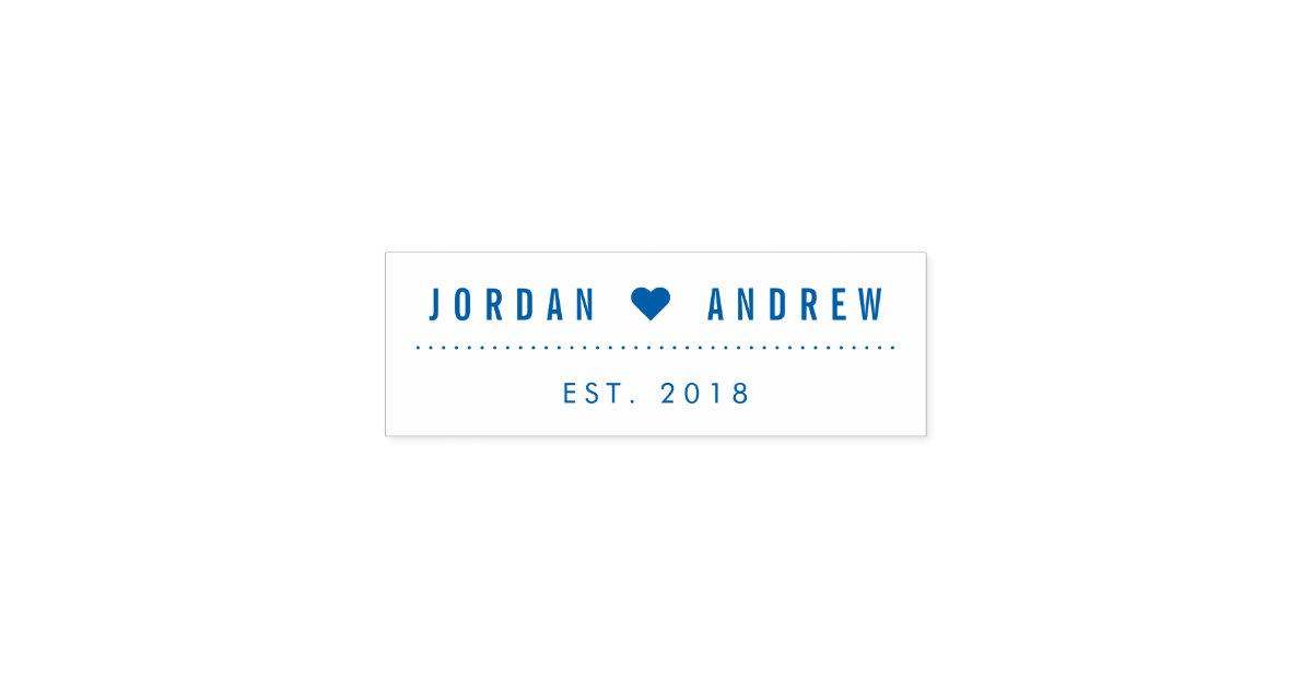 Custom Modern Wedding Date & Names Return Address Self-inking Stamp ...