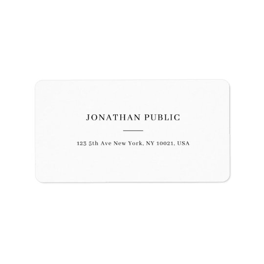 Custom Modern White Simple Personalized Template Label | Zazzle.com