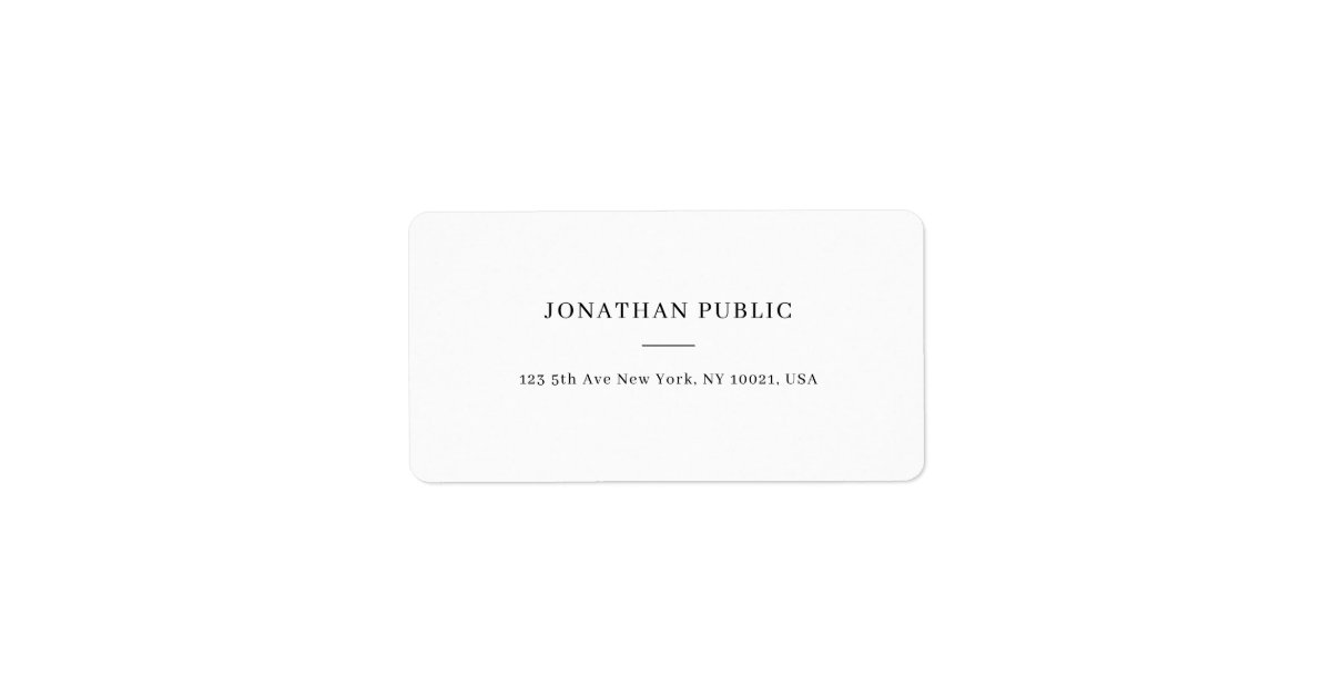 Custom Modern White Simple Personalized Template Label | Zazzle