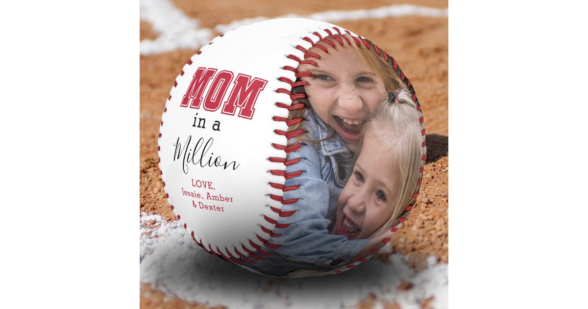 Custom Mom in a Million Photo Baseball | Zazzle