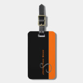 Custom Monogram 5 (Orange) Luggage Tag | Zazzle