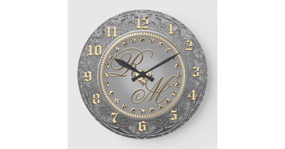Custom Monogram Anniversary Clock | Zazzle