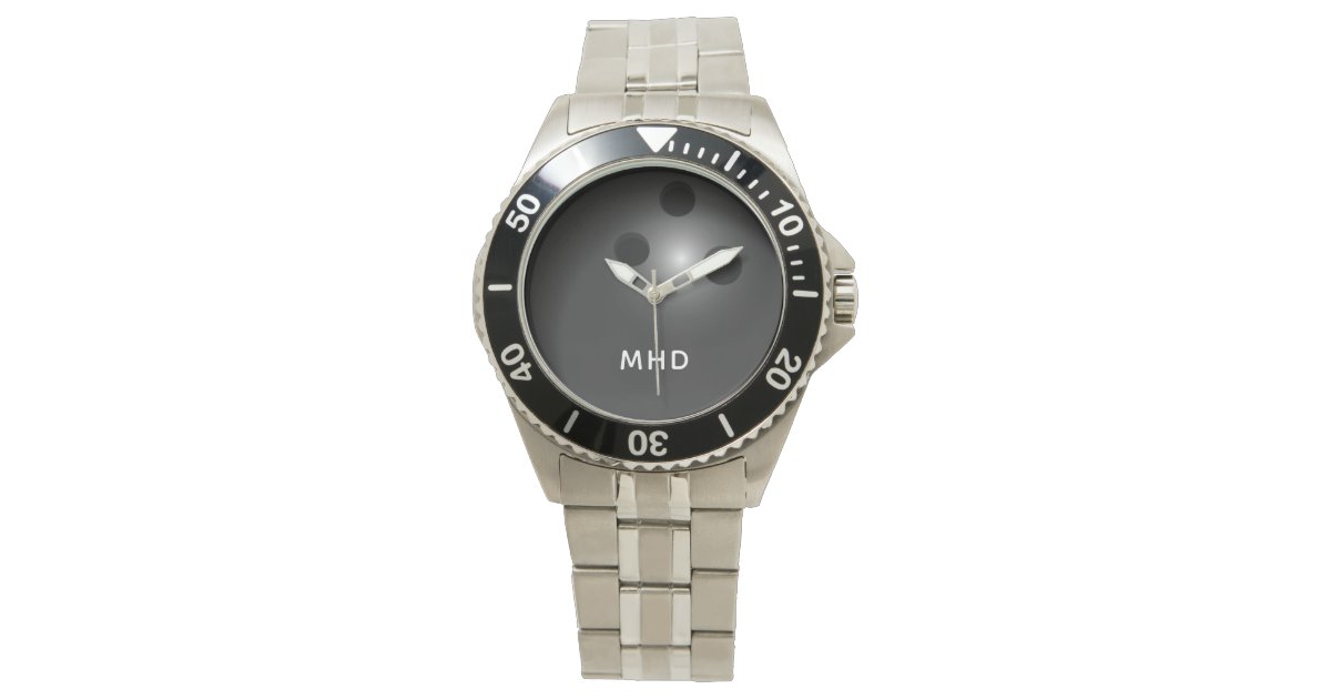 Custom Monogram Bowling Ball watches | Zazzle