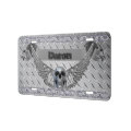 Custom Monogram Chrome Diamond Plate License Plate | Zazzle
