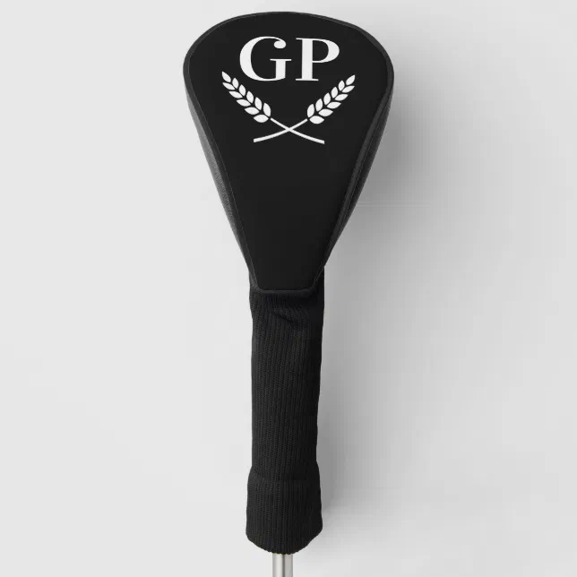 Custom monogram crest logo golf driver cover sock | Zazzle