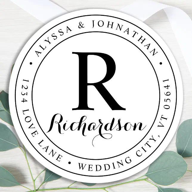 Custom Monogram Elegant Return Address Label | Zazzle