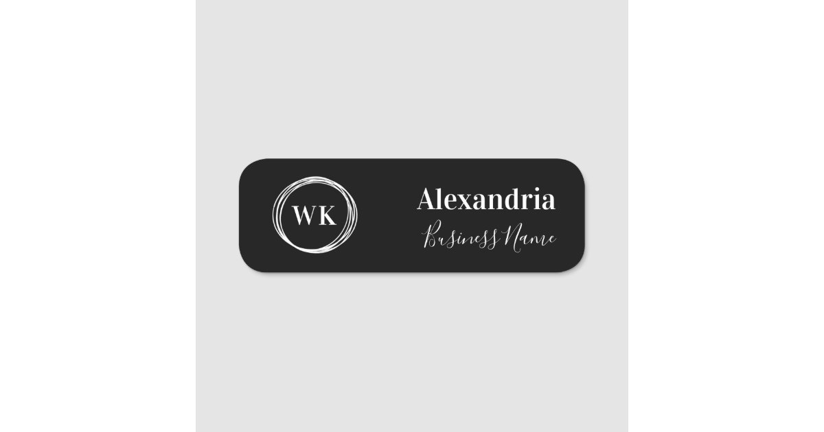 Custom Monogram Employee Name Tag | Zazzle