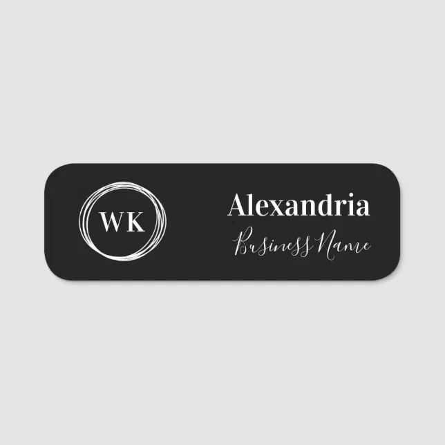 Custom Monogram Employee Name Tag | Zazzle