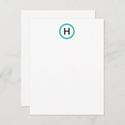 Custom Monogram Flat Note Cards | Zazzle