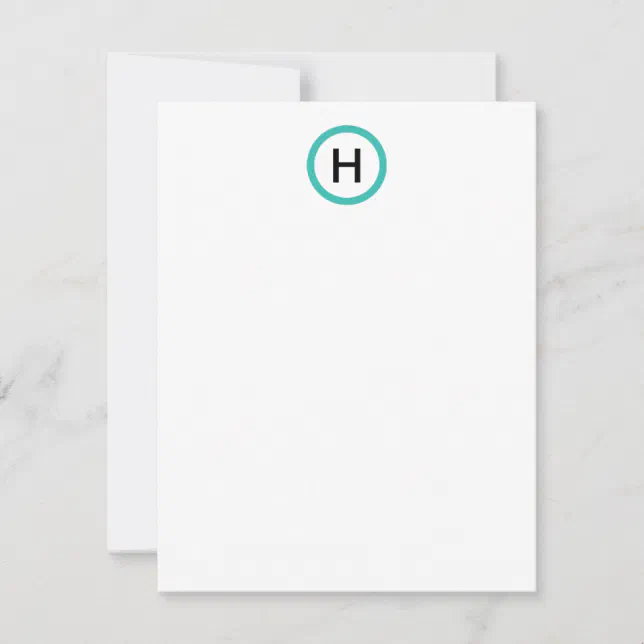 Custom Monogram Flat Note Cards | Zazzle