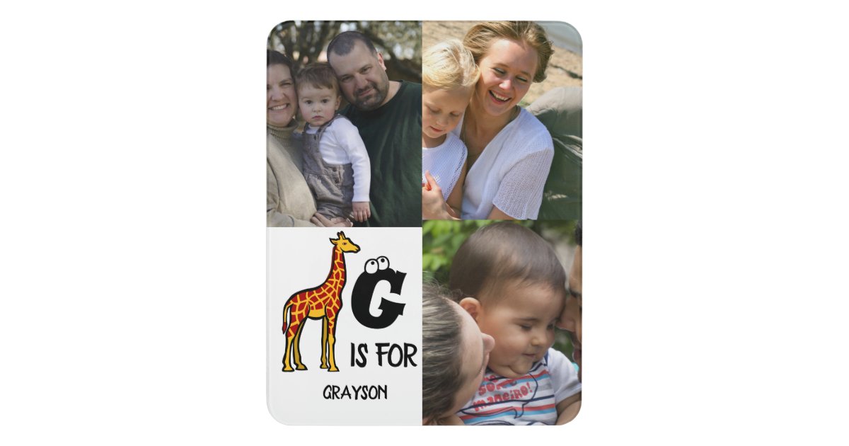 Custom monogram G is for Giraffe cute giraffes Door Sign | Zazzle