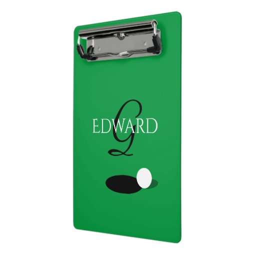 Custom monogram golf score card holder mini clipboard | Zazzle