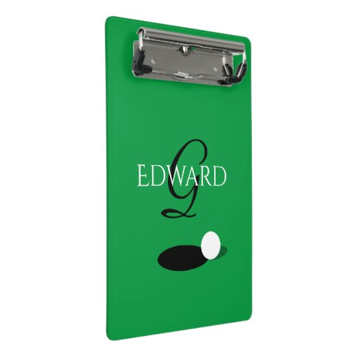 Custom monogram golf score card holder mini clipboard | Zazzle