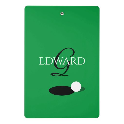 Custom monogram golf score card holder mini clipboard | Zazzle