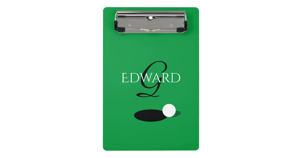 Custom monogram golf score card holder mini clipboard | Zazzle