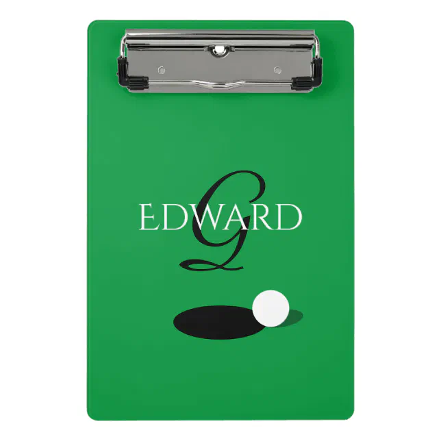 Custom monogram golf score card holder mini clipboard | Zazzle