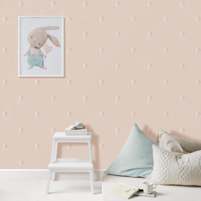 Custom Monogram Initial Pattern Warm Dusty Pink Wallpaper | Zazzle