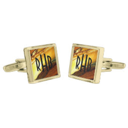Custom Monogram Initials Monogrammed Gold Cufflinks | Zazzle