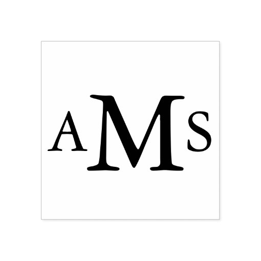 Custom monogram initials personalized inital rubber stamp | Zazzle