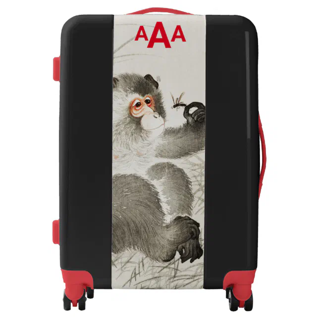 CUSTOM MONOGRAM JAPANESE PRINT OF MONKEY LUGGAGE | Zazzle