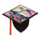 Custom Monogram Jewel Tone Watercolor Floral Graduation Cap Topper | Zazzle