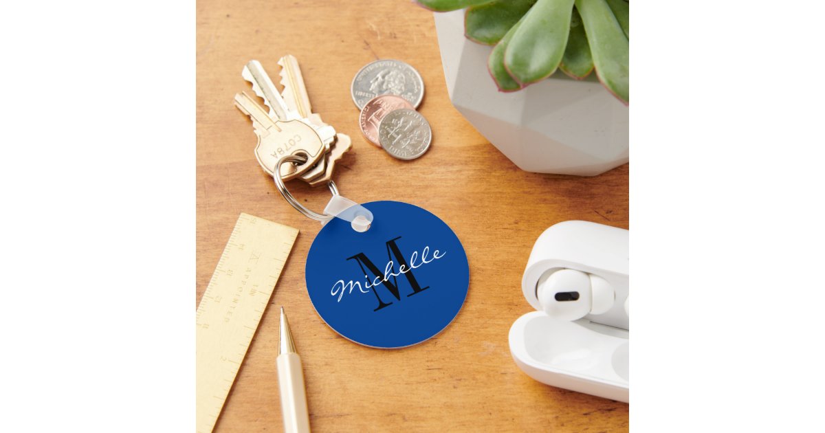 Custom monogram keychains in your color of choice | Zazzle