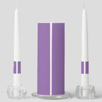 Custom monogram lavender purple unity candle set | Zazzle