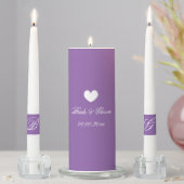 Custom monogram lavender purple unity candle set | Zazzle