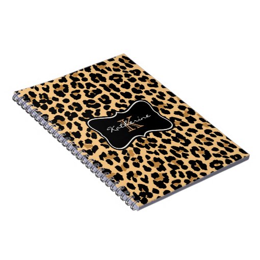 Custom Monogram Leopard Print Spiral Notebook | Zazzle