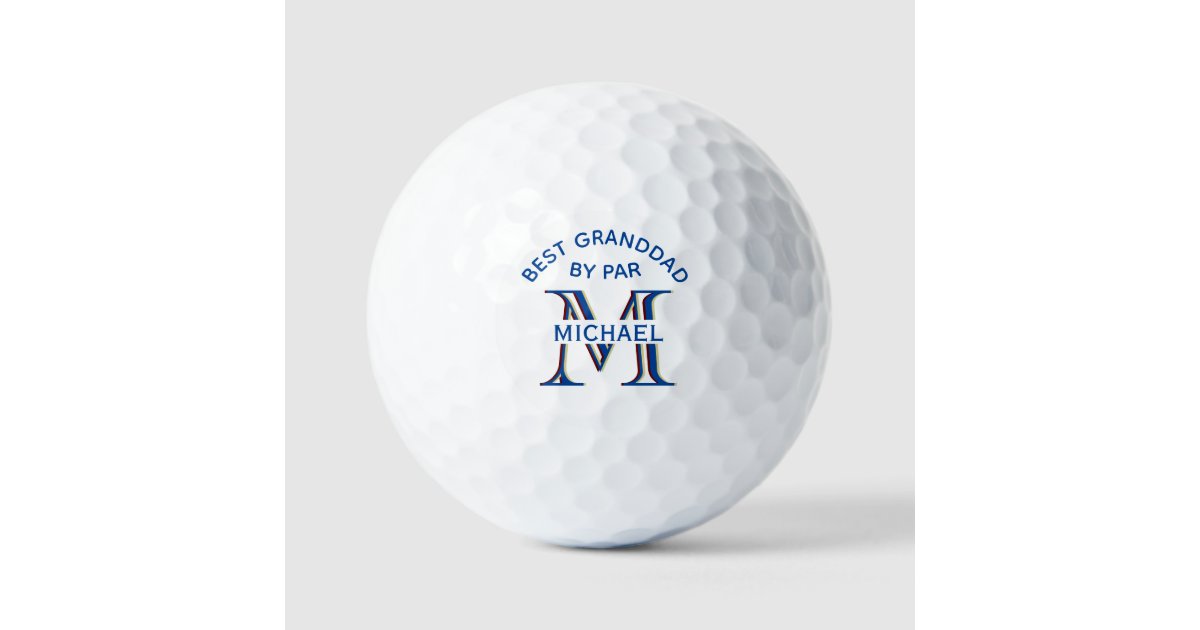 Custom Monogram Name Best Granddad by Par Golf Balls | Zazzle