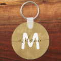 Custom Monogram Name Gold Foil Luxury Keychain | Zazzle