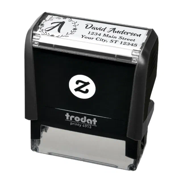 Custom Monogram Name Professional Return Address Self-inking Stamp | Zazzle
