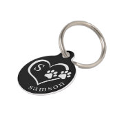 Custom Monogram Paw Print Dog Pet ID Tag | Zazzle