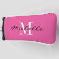 Custom monogram pink golf putter cover for women | Zazzle