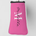 Custom monogram pink golf putter cover for women | Zazzle