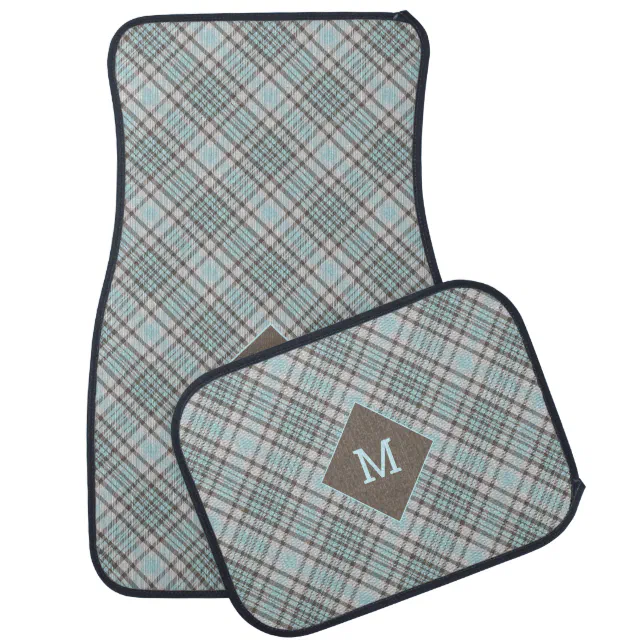 Custom Monogram Plaid / Tartan Pattern Car Floor Mat | Zazzle