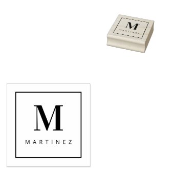 Custom Monogram Rubber Stamp | Zazzle
