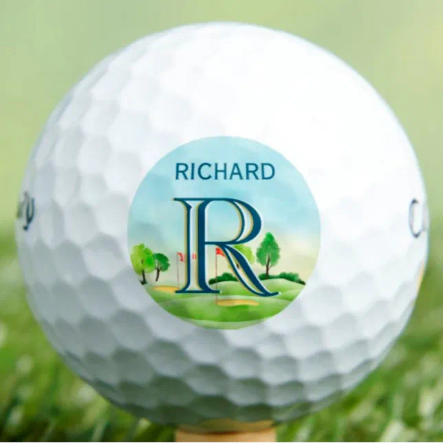 Custom Monogram Scenic Course First Name Golf Balls | Zazzle