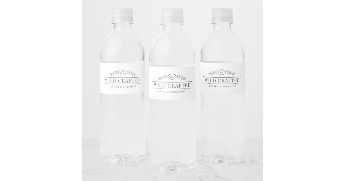 Custom Monogram Simple Elegant Business Product Water Bottle Label | Zazzle