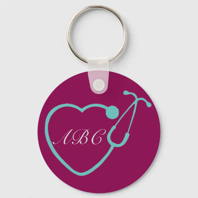 Custom Monogram Stethoscope Key Chain | Zazzle