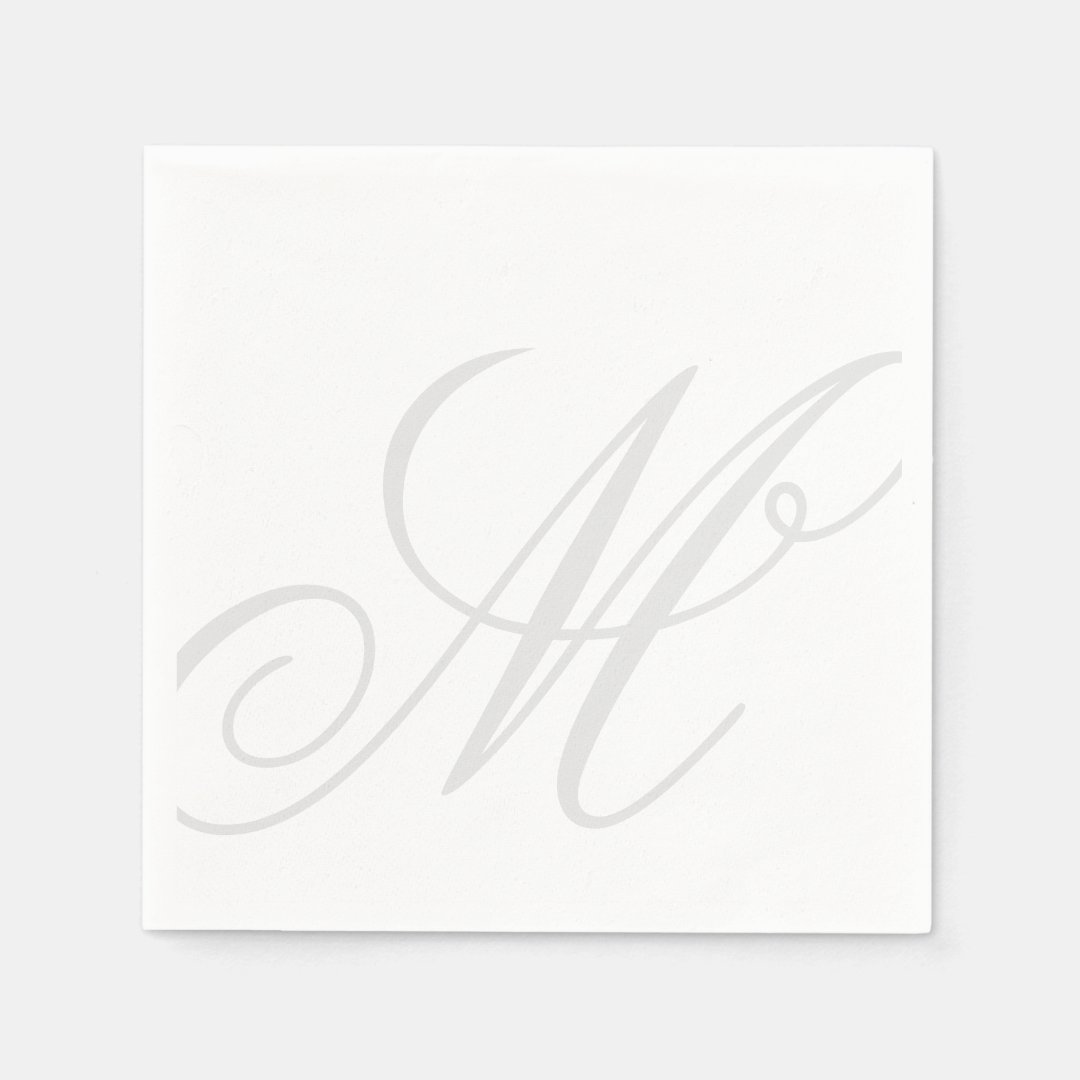 Custom monogram watermark paper party napkins | Zazzle