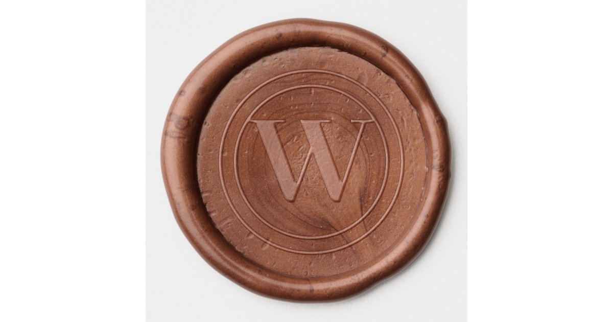 Custom Monogram Wax Seal Sticker | Zazzle